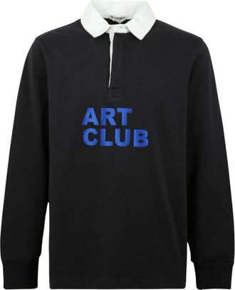 J.W.Anderson Homme, Tops, Noir, Taille: M Art Club Rugby Polo Top