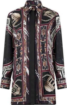Roberto Cavalli chemise à imprimé marbré - Noir