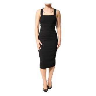 Dolce & Gabbana &Auml;rmelloses Midikleid - - Dresses - Damen - Schwarzk - S