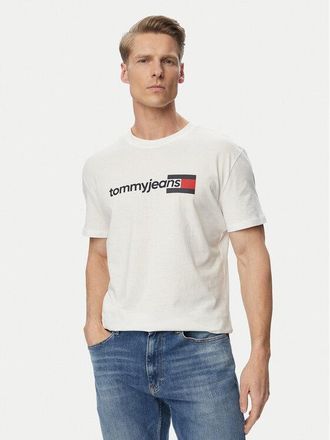 Tommy Jeans T-Shirt Entry Dna DM0DM23406 Wei&szlig; Regular Fit