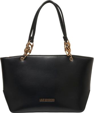 Love Moschino Femme, Sacs, Noir, Taille: ONE Size Sac Élégant avec Détails de Chaîne en Or