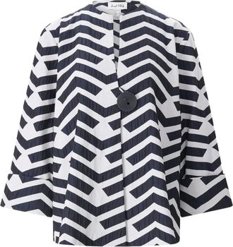 Joseph Ribkoff Femme, Vestes, Bleu, Taille: 46 FR Jacquard Jacket