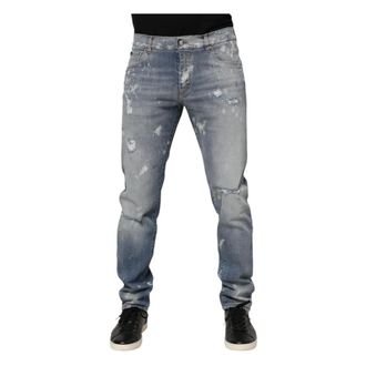 Dolce & Gabbana Homme, Jeans, Bleu, Taille: L Jean Slim Fit D&eacute;lav&eacute; Bleu