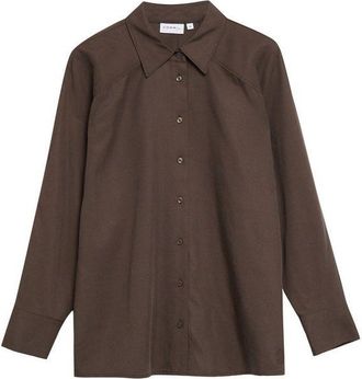 Comma Langarmbluse Bluse Oversize Hemdbluse aus Lyocell-Leinem-Mix