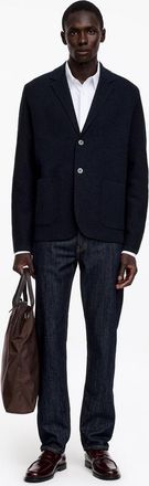 Arket Blazer Aus Wollwalk -Blau