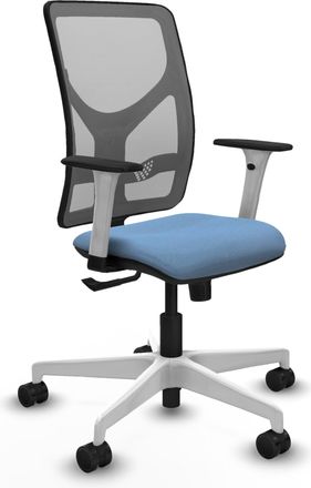 Piqueras y Crespo Stuhl aus Pc Blau, mit wei&szlig;en und schwarzen Armlehnen, h&ouml;henverstellbare Lendenwirbelst&uuml;tze, ausgestattet mit 3 Positionen und Schneideschaum, Grau/Hi