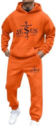 Generic Surv&ecirc;tement pour homme - Sweat &agrave; capuche imprim&eacute; - Jambe droite - Ensemble de jogging contemporain - Haut de jogging - Pantalon 2 pi&egrave;ces - V&ecirc;tements d