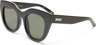 Le Specs AIR HEART BLACK/GOLD - Sonnenbrille für Damen CAT-EYE Rahmenform mit hohem UV-Schutz LSP1602175