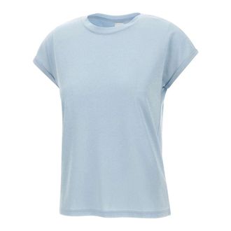 Eleventy Femme, Tops, Bleu, Taille: 42 FR T-Shirt &agrave; Col Rond