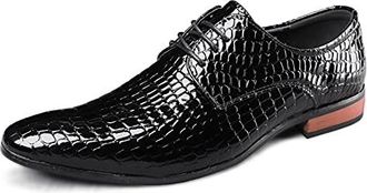 Generic Chaussures habill&eacute;es for Hommes, Chaussures Derby &agrave; Lacets en Relief Crocodile, Bout Pointu, Cuir v&eacute;g&eacute;talien, Tige Basse, antid&eacute;rapantes, Talon Bloc, 