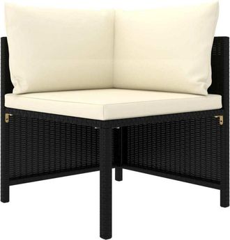 vidaXL Vidaxl - Canap&eacute; dangle sectionnel avec coussins Noir R&eacute;sine tress&eacute;e