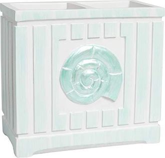 Sweet Home Collection Bathroom Accessories Collection Unique Decorative Beautiful Designs Bath D&eacute;cor, Toothbrush Holder, Beach Shells