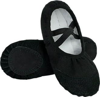 Generic GLDFW Chaussons de danse en toile pour filles et femmes avec semelle souple, Noir, 40 2/3 EU