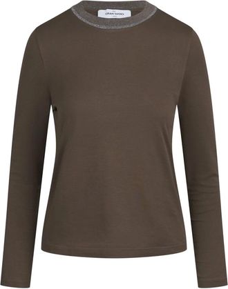 Gran Sasso Pull &agrave; col rond - Femme - Tops - Brun - Taille: 36 FR