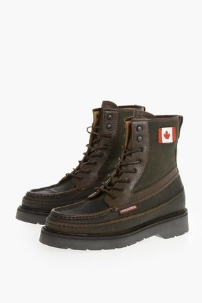 Dsquared2 Schn&uuml;rstiefeletten CANADIAN FLAG aus Leder Dsquared2