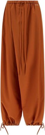 Marni Femme, Pantalons, Orange, Taille: 34 FR Pantalon &agrave; Cordon Coulissant en Popeline