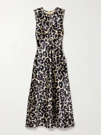 Ulla Johnson Lisbet Midikleid Aus Satin Mit Blumenprint - Schwarz