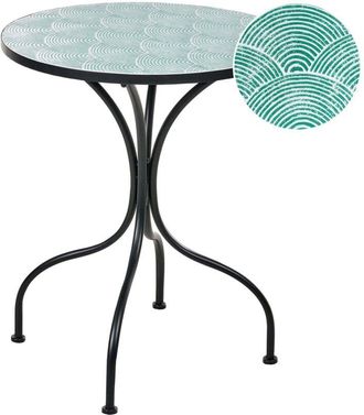 Beliani Table de Bistrot dExt&eacute;rieur en M&eacute;tal Style Vintage Plateau en Fer Noir Anapo