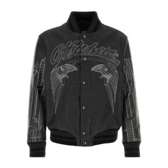 Off-white Skyline Leder Bomberjacke - - Jackets - Herren - Schwarzk - M