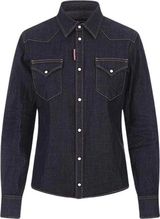 Dsquared2 Femme, Blouses et Chemises, Bleu, Taille: 38 FR Chemise en jean