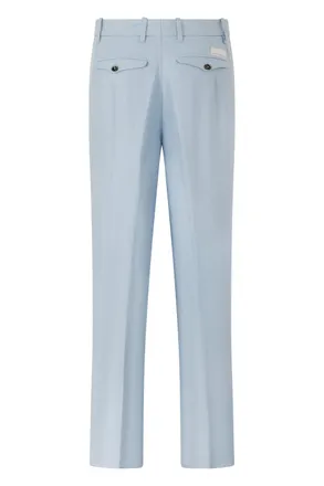 Nine In The Morning Womens Straight Linen Trousers Light Blue Trouser Suits