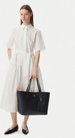 Tommy Hilfiger Handtasche Th Icon Tote AW0AW18724 Schwarz