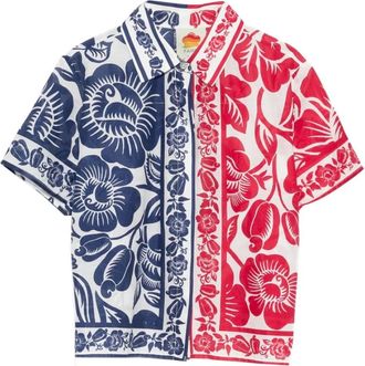 Farm Rio Farm Rio, Femme, Blouses et Chemises, Multicolore, Taille: 40 FR Chemise &agrave; Manches Courtes &agrave; Imprim&eacute; Floral