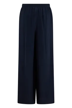 Max Mara Womens Wide-Leg Silk Trousers Blue