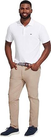 Vineyard Vines Edgartown Polo piqué à Manches Courtes, Capuchon Blanc, S Homme