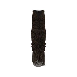 Rotate Ruched Midi Dress - - Dresses - Damen - Braun - M