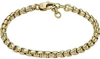 Fossil Bracelet à maillons All Stacked Up en acier inoxydable de couleur or, JF04561710