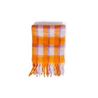 Only Onlmia Check Scarf - - Accessories - Damen - Orange - ONE SIZE