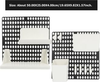 OSALADI Lochplatten Organizer ohne Bohren Kunststoff Wandaufbewahrungsbox mit Haken Wandregal f&uuml;r Zuhause B&uuml;ro Schule Modernes Wanddisplay Organizer Satz