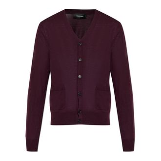 Dsquared2 Wollstrickjacke mit Taschen - - Knitwear - Herren - Rot - 2XL