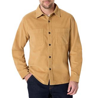 Amazon Essentials Herren Regular Fit: Cord-Overshirt, Br&auml;unen, L