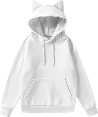 Generic Sweats à capuche avec oreilles pour femme surdimensionnés - Sweat à capuche à manches longues pour femme - Vêtements de sport pour sport - Veste de sp
