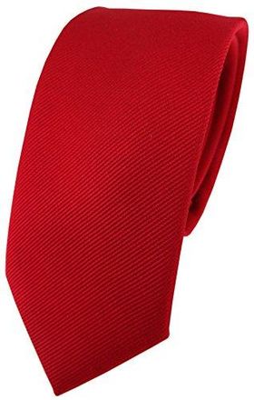 TigerTie &eacute;troit cravate en soie rouge unicolor rips struktur - cravate 100% pure soie
