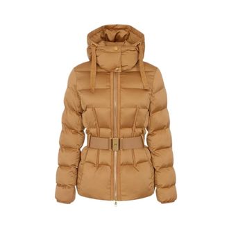 Elisabetta Franchi Veste matelass&eacute;e en tissu voile - Femme - Vestes - Brun - Taille: 38 FR