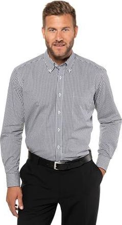 JP1880 Hommes Grandes Tailles L-8XL Chemise, Carreaux Vichy, Jusquau 8XL, Comfort Fit Noir 4XL 722859 10-4XL