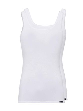 Skiny Damen Skiny Tanktop voor dames, 2 stuks, Advantage Cotton 1 Unterhemd, Weiß, 40 EU