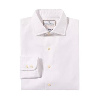 Brooks Brothers Chemise Thomas Mason Coupe Droite avec Col Anglais &Eacute;vas&eacute; - Homme - Chemises - Blanc - Taille: XS
