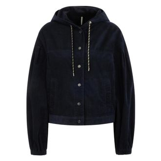Marc Cain Cord-Kapuzenjacke - - Jackets - Damen - Blau - L