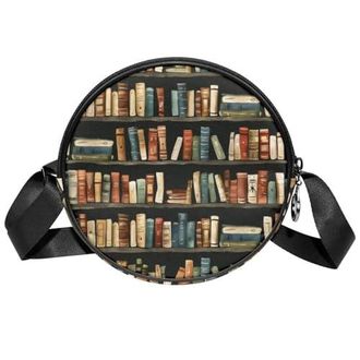 Generic Sac &agrave; bandouli&egrave;re rond pour femme, sac &agrave; bandouli&egrave;re r&eacute;tro avec fermeture &eacute;clair, bretelles r&eacute;glables, sac &agrave; main rond d&eacute;contract&eacute; pour femmes et fill