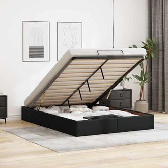 vidaXL Cadre de lit ottoman sans matelas noir 140x190 cm similicuir Vidaxl