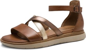 Tamaris Comfort Damen Sandalen flach mit Klettverschluss Geschlossene Ferse, Mehrfarbig (Nut Comb), 36 EU