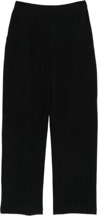 Emporio Armani Femme, Pantalons, Noir, Taille: 36 FR ASV Chevron Motif Jersey Pantalons with Pleats