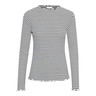 Karen by Simonsen Haut &agrave; Rayures &agrave; Manches Longues Egret/Night Sky - Femme - Tops - Multicolore - Taille: 36 FR