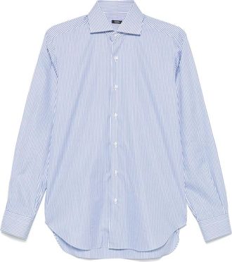 Barba Homme, Chemises, Bleu, Taille: XL Chemise &agrave; Rayures Bleu Clair &Eacute;l&eacute;gante &Eacute;cologique