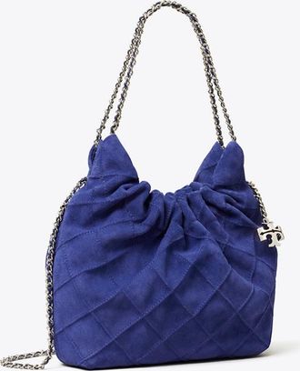 Tory Burch Damen Mini Fleming Hobo Bag aus weichem Wildleder