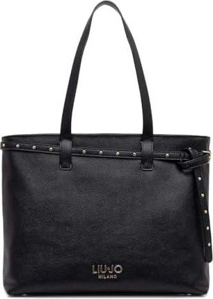 Liu Jo Milano Sac &agrave; main pour femme, cuir synth&eacute;tique noir, design &eacute;l&eacute;gant avec clous